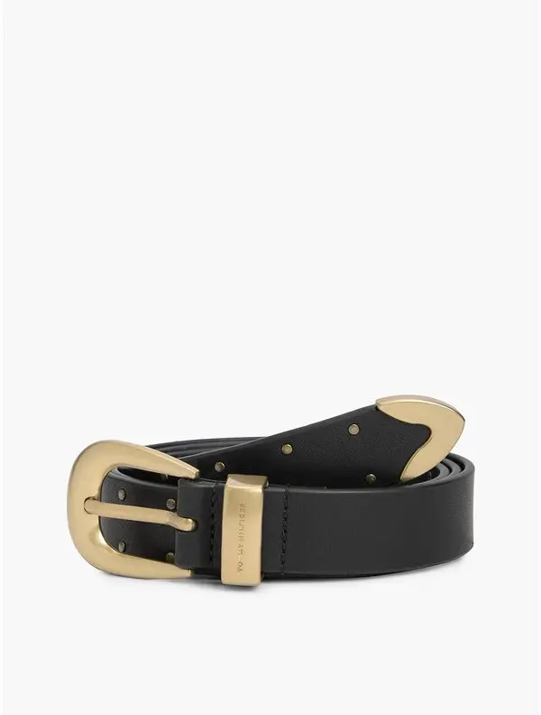 Tommy Hilfiger Leather Western Belt - Black