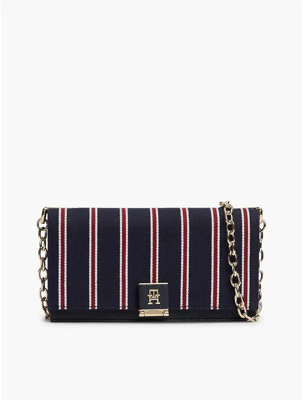 Tommy Hilfiger Varsity Stripe Chain Strap Crossbody Bag - Space Blue