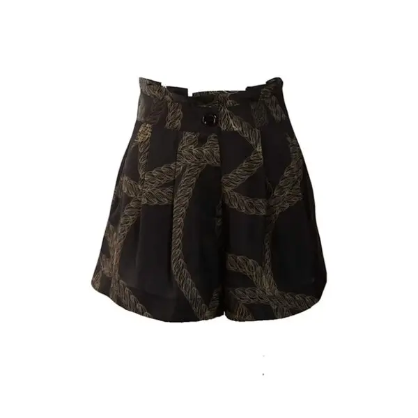 YOMISMA Signature Tulip Shorts In Justine Print — Lightweight, Eco-friendly Lounge Silhouette - Black