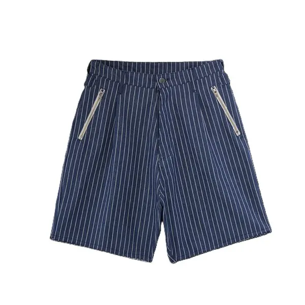 PINE LOS ANGELES Pleated Pinstripe Shorts