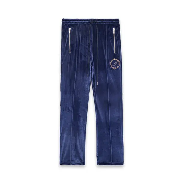 PINE LOS ANGELES Pleated Velour Sweatpants-night - Blue