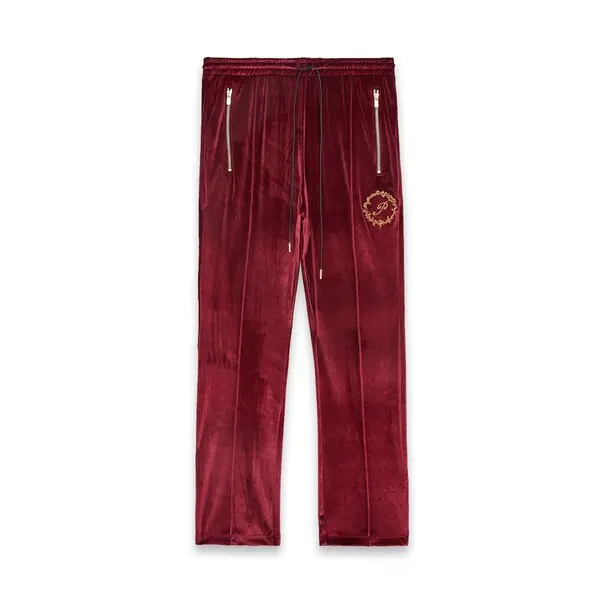 PINE LOS ANGELES Pleated Velour Sweatpants-burgundy - Red
