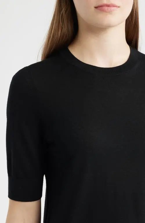 BOSS Farbella Short Sleeve Virgin Wool Sweater