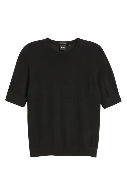 BOSS Farbella Short Sleeve Virgin Wool Sweater