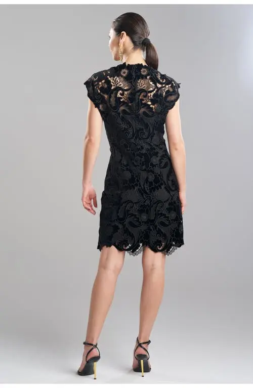 Natori Shirin Velvet Lace Sheath Dress