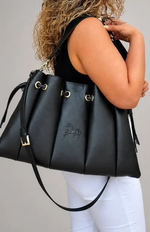 CAVALINHO Signature Cv Leather Shoulder Bag 644 - Black