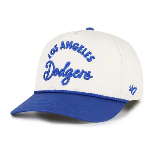 '47 47 Royal Los Angeles Dodgers Rope Script Hitch Adjustable Hat - Natural
