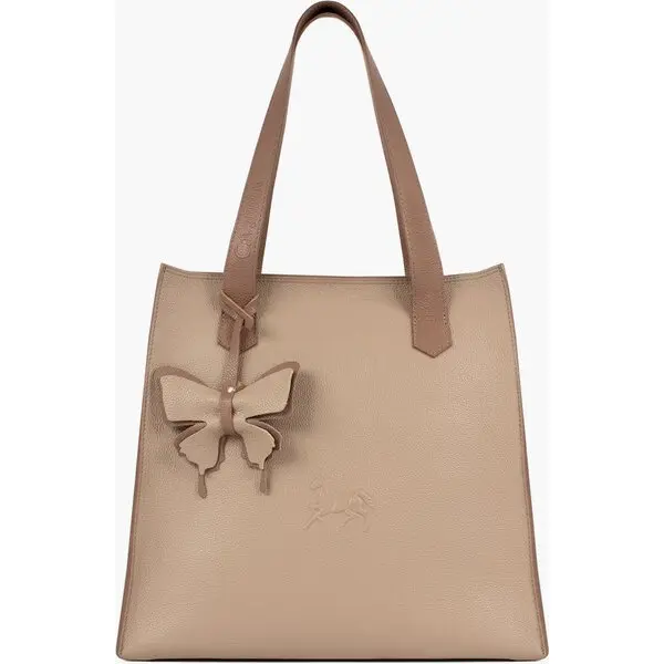 CAVALINHO Signature Cv Leather Tote Bag 645 - Sand/beige