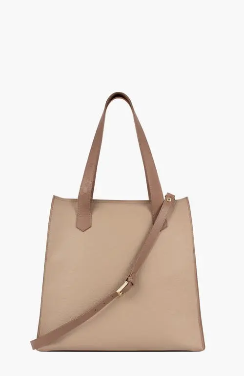 CAVALINHO Signature Cv Leather Tote Bag 645 - Sand/beige