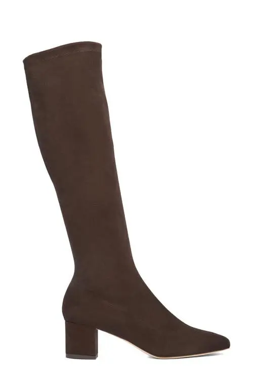 LK BENNETT Eldon Knee-high Suede Boots - Dark Chocolate