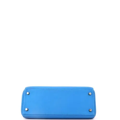 Hermès Kelly Handbag Togo With Gold Hardware 28 - Blue