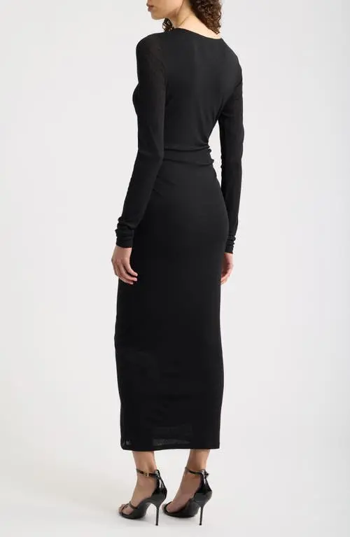 Sam Edelman Side Ruched Long Sleeve Maxi Dress