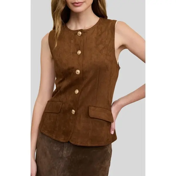 ZOE AND CLAIRE Faux Suede Vest