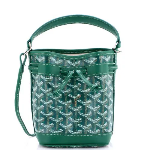 Goyard Petit Flot Bucket Bag Coated Canvas Mini - Green