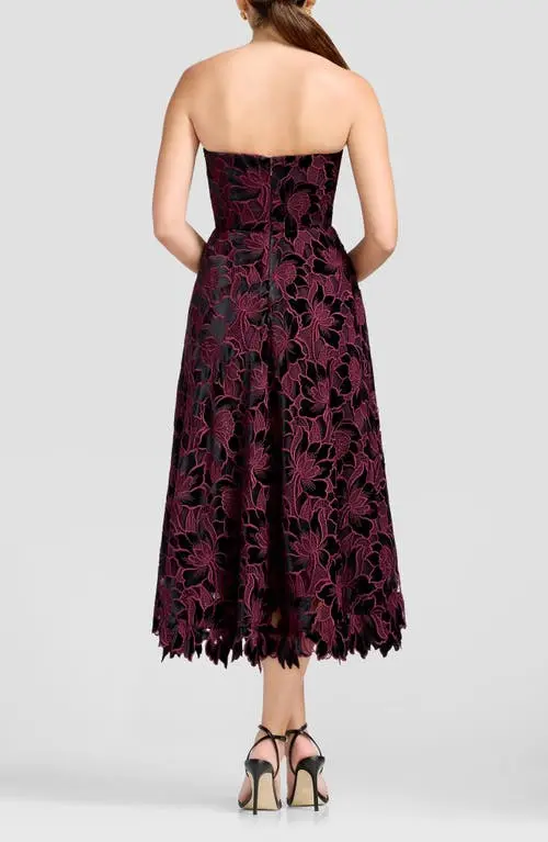 Dress The Population Briella Jacquard Floral Strapless Fit & Flare Dress