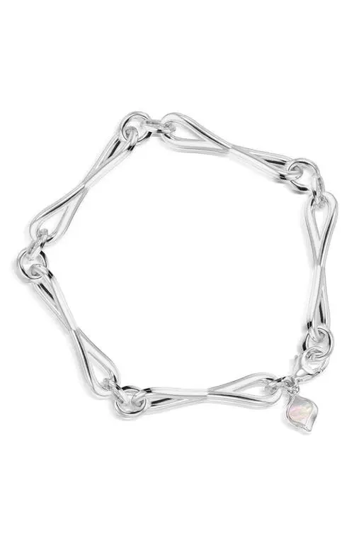 ROSEATE Waterdrop Link Bracelet With Mother-of-pearl Charm - Sterling Silver