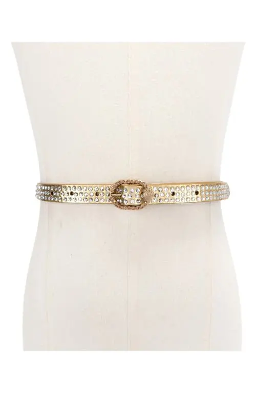 Kurt Geiger Mayfair Crystal Embellished Metallic Leather Belt