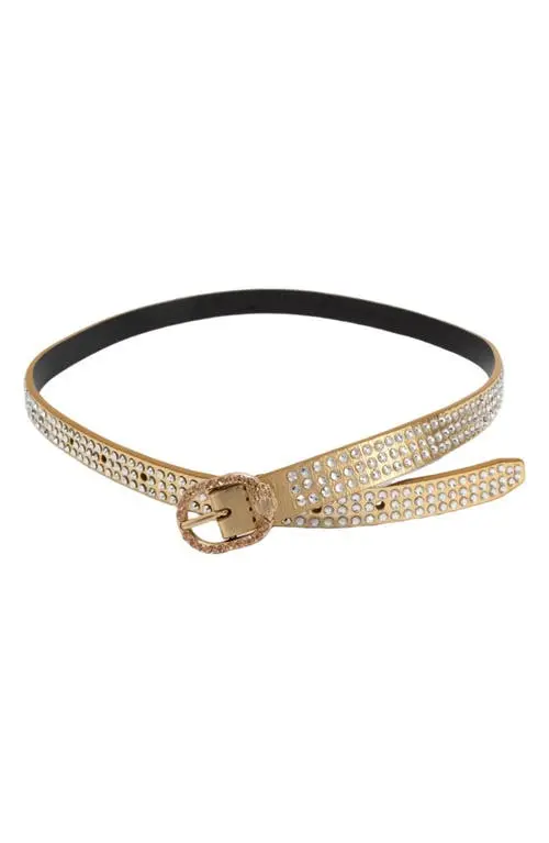 Kurt Geiger Mayfair Crystal Embellished Metallic Leather Belt