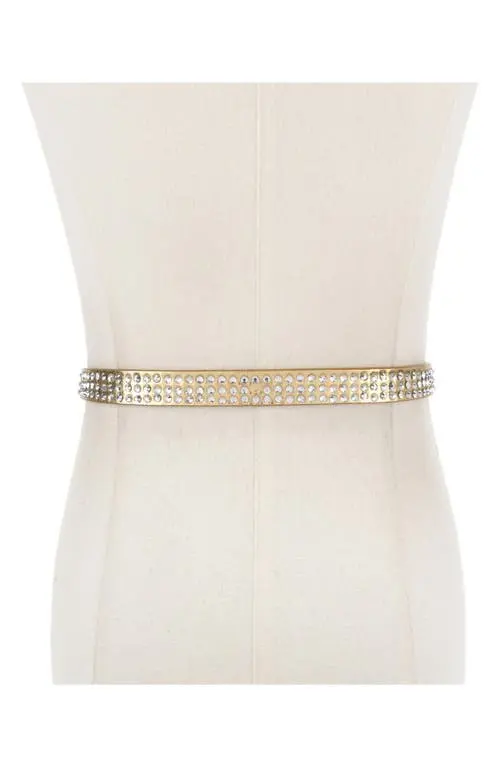 Kurt Geiger Mayfair Crystal Embellished Metallic Leather Belt