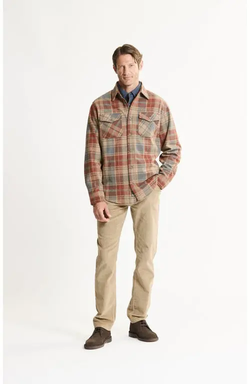 JACHS Knit Flannel Button-up Shirt - Brown