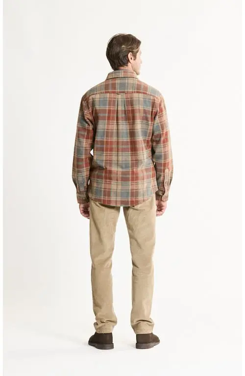 JACHS Knit Flannel Button-up Shirt - Brown