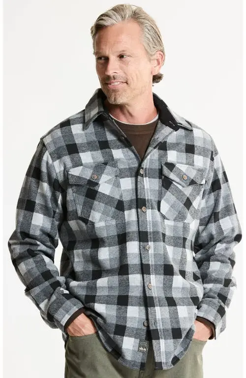 JACHS Knit Flannel Button-up Shirt - Grey