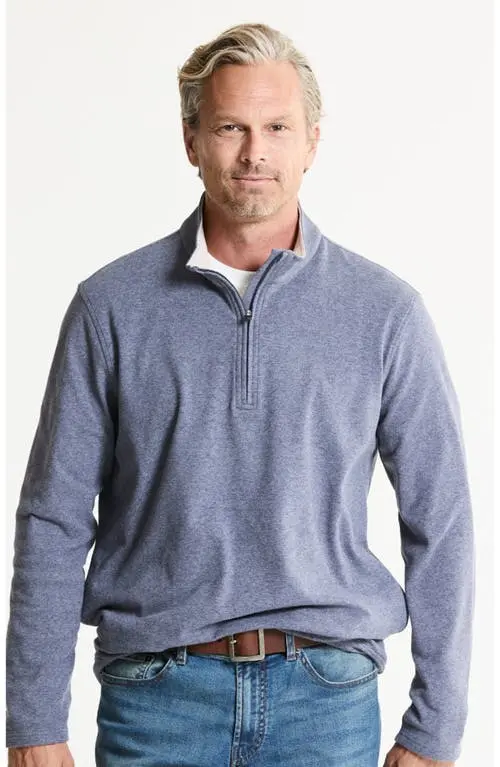 JACHS Ultra Soft Heather Pullover Quarter Zip - Blue