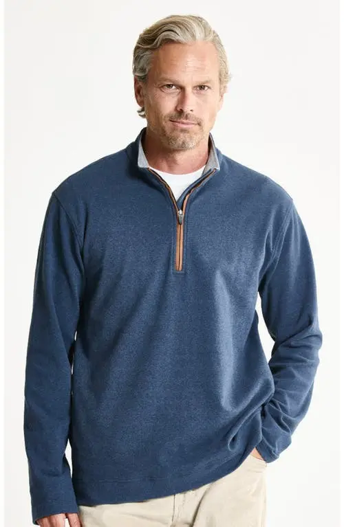 JACHS Ultra Soft Heather Quarter Zip Pullover - Navy