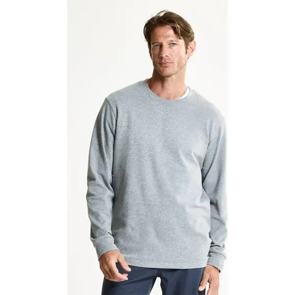 JACHS Ultra Soft Heather Knit Crewneck Sweatshirt - Grey