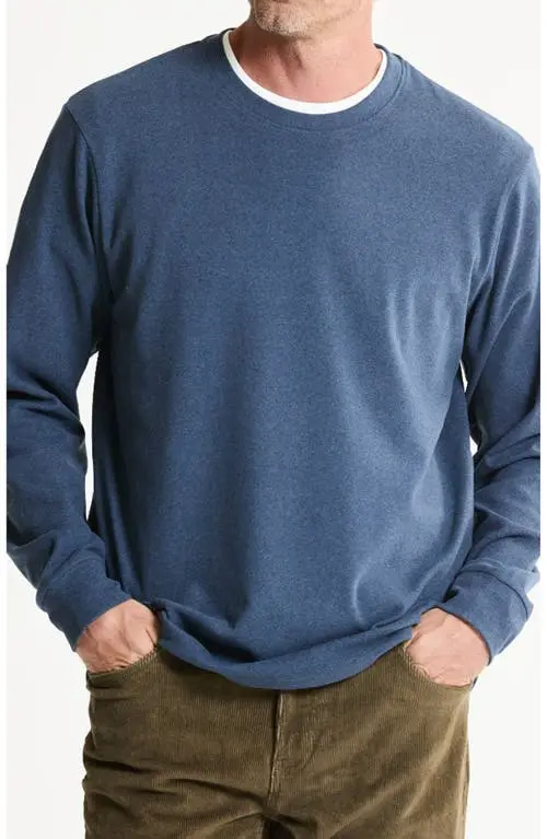 JACHS Ultra Soft Heather Knit Crewneck Sweatshirt - Navy