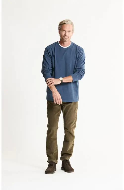 JACHS Ultra Soft Heather Knit Crewneck Sweatshirt - Navy