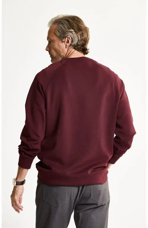 JACHS Micro Stripe Raglan Crewneck - Dark Red