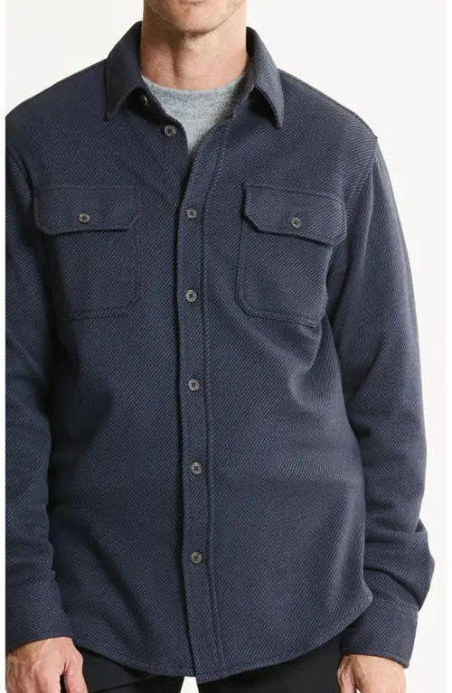 JACHS Stretch Twill Utility Overshirt - Navy