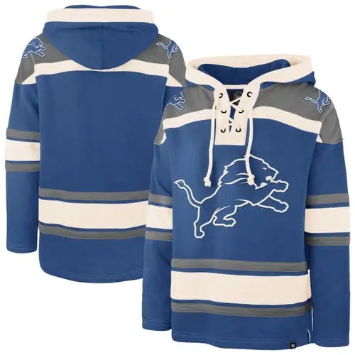 '47 47 Detroit Lions Superior Lacer Hoodie - Blue