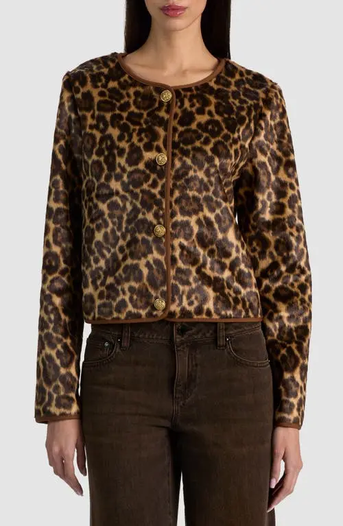 Alice + Olivia Alma Leopard Print Faux Fur Jacket - Spotted Leopard