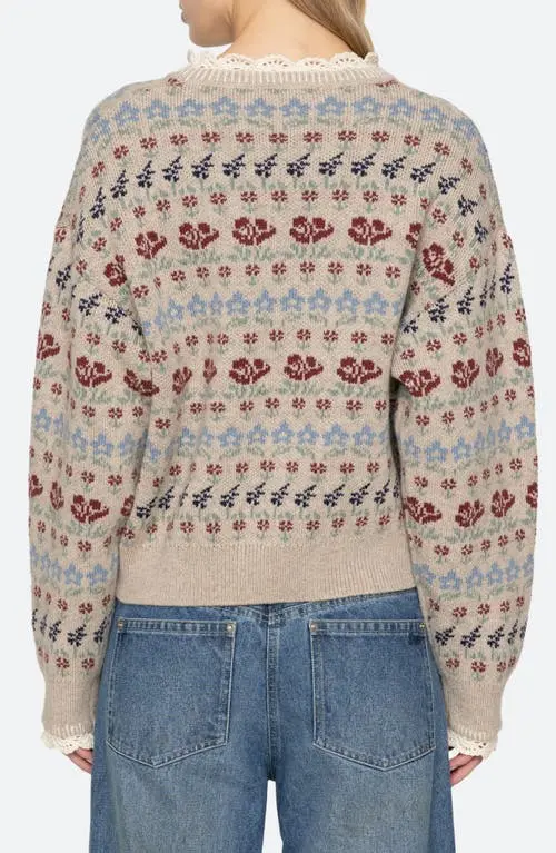 Sea Preston Floral Intarsia Knit Sweater