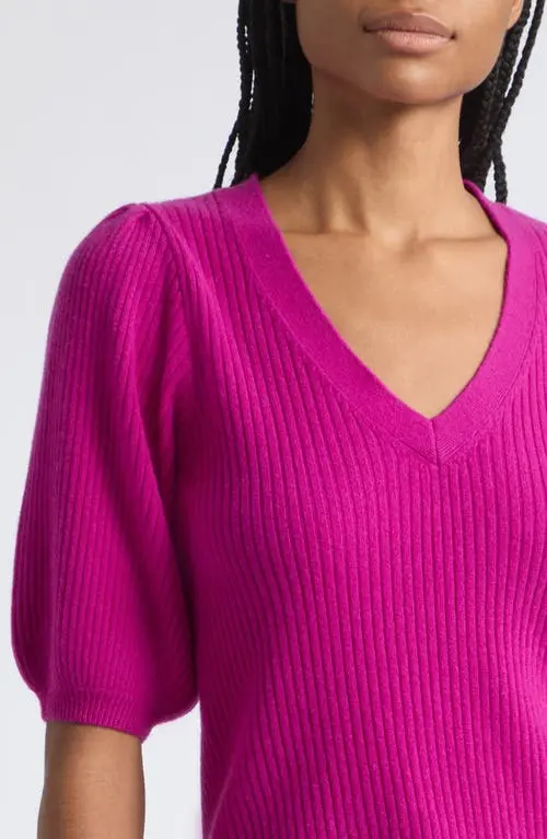 Ramy Brook Cassidee Puff Sleeve Cashmere Sweater