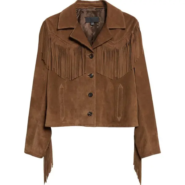 NILI LOTAN Eloi Fringe Suede Jacket