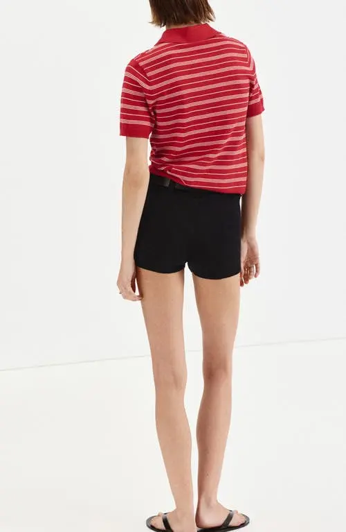 Mango Stripe Polo Sweater - Red