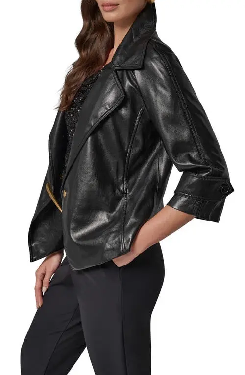 Donna Karan New York Faux Leather Blazer