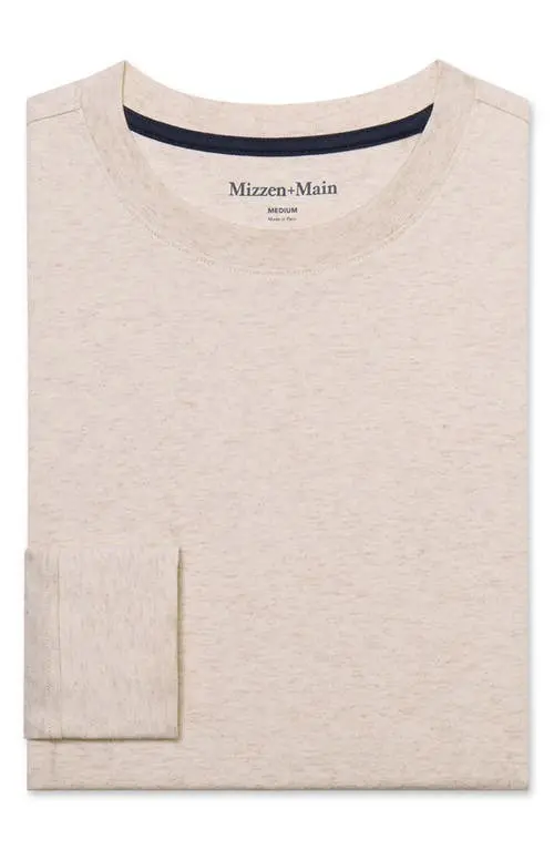 Mizzen+main Palmer Trim Fit Pima Cotton T-shirt - Oat Heather