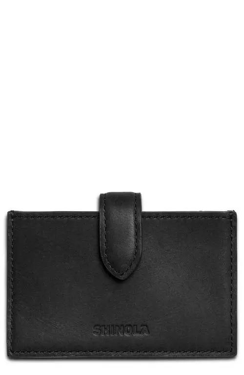 Shinola Accordion Leather Card Case - Black