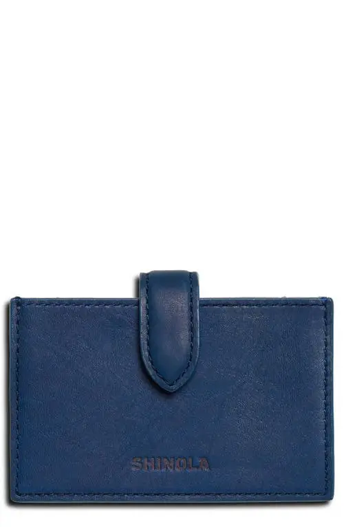 Shinola Accordion Leather Card Case - Blue