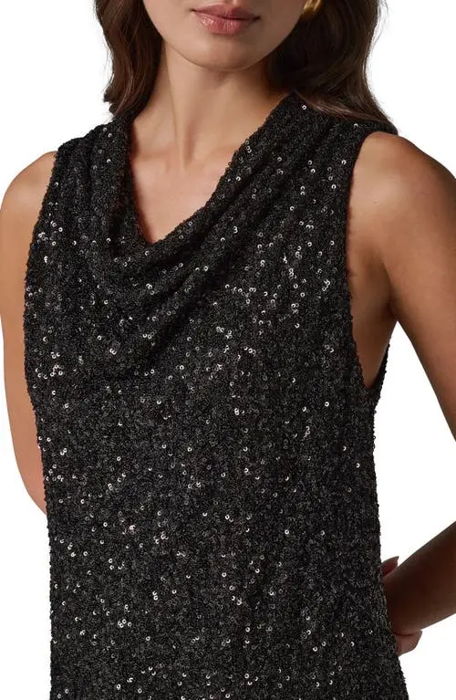 Donna Karan New York Sequin Sleeveless Cowl Neck Top