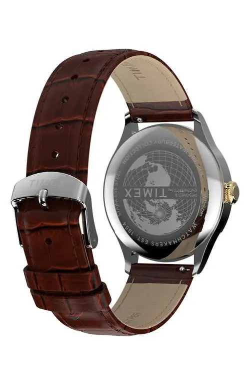 Timex® Waterbury Classic Leather Strap Watch - Brown