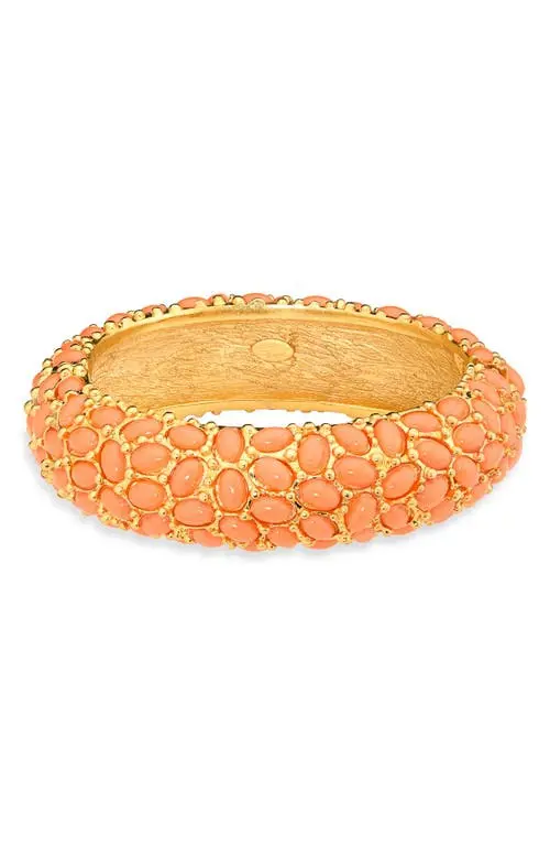 KENNETH JAY LANE Semiprecious Stone Cabochon Oval Bracelet - Coral