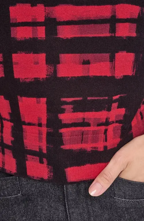 Dkny Plaid Sweater - Red/blk Pl