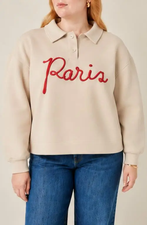 English Factory Lettering Polo Sweatshirt