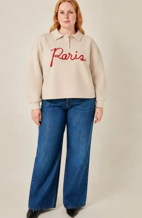 English Factory Lettering Polo Sweatshirt