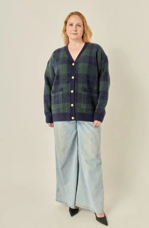 English Factory Check Cardigan